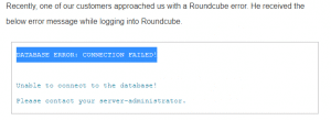 Fix "Database Error Connection Failed" Roundcube Cpanel