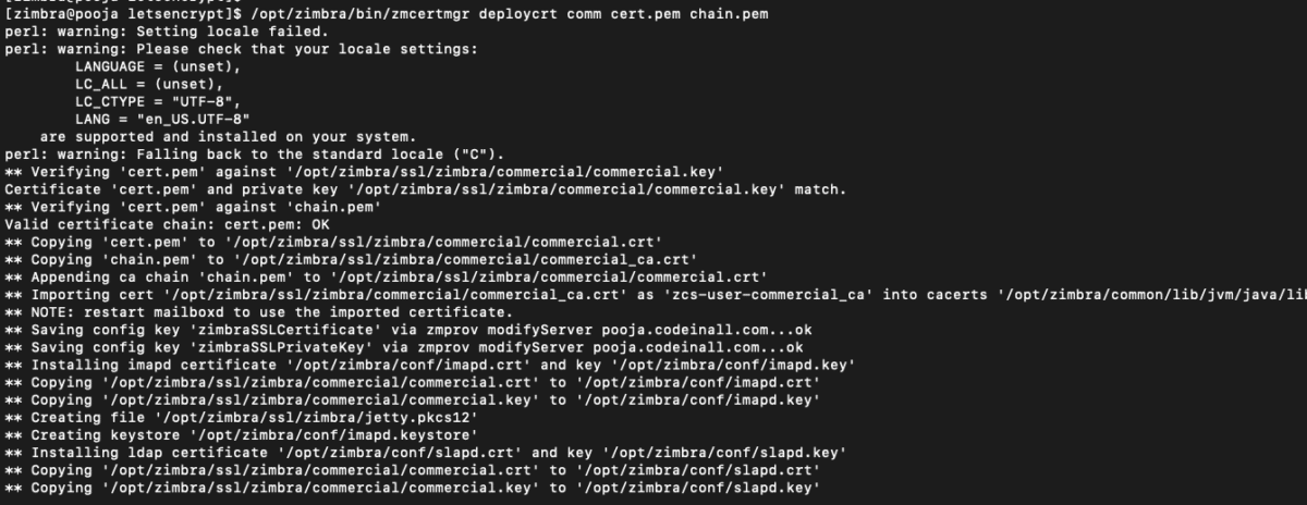 Encrypt SSL Certificate Installation on Zimbra Domain | 24/7 Support